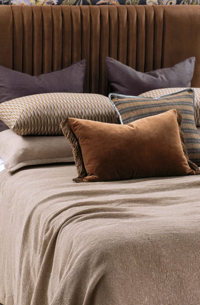 Waffle Bedspread Sottobosco COPPER - Linen Boutique