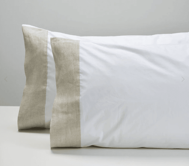 Crisp White Cotton Sheets | Natural Cuff - Linen Boutique
